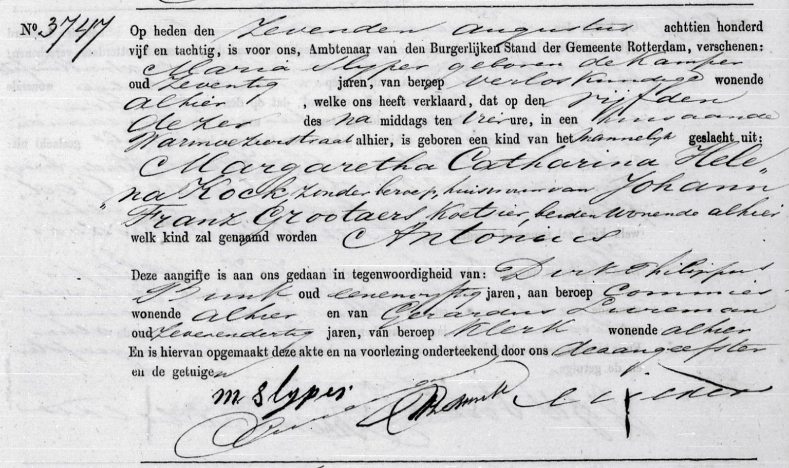 Geboorteakte van Antonius Grootaers (1885-1960) - Fundamentum